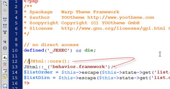 Fatal error: Call to undefined method JHtml::core() – GHSVS-Dein Web mit Mehr
